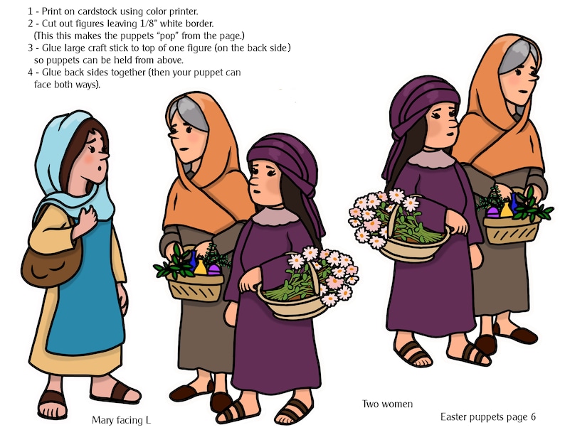 Printable Easter Story Instant Puppet Show Sunday School Teaching Aid ...