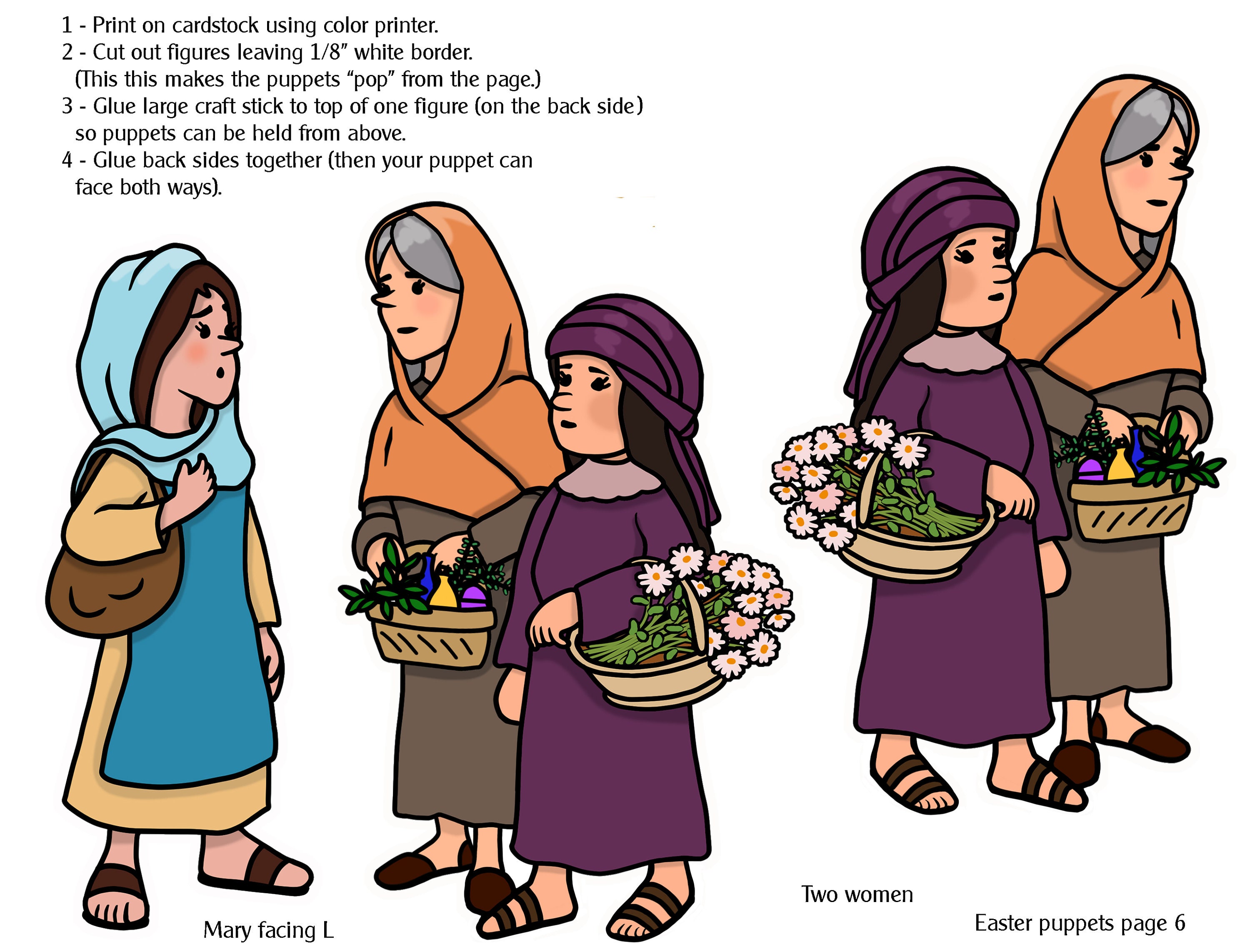 Printable Easter Story Instant Puppet Show Sunday School Teaching Aid ...