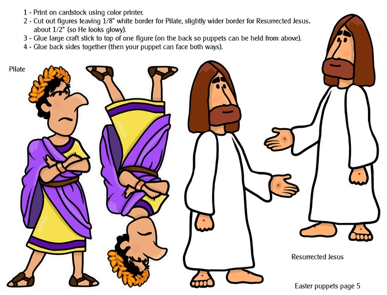 Printable Easter Story Instant Puppet Show Sunday School Teaching Aid ...
