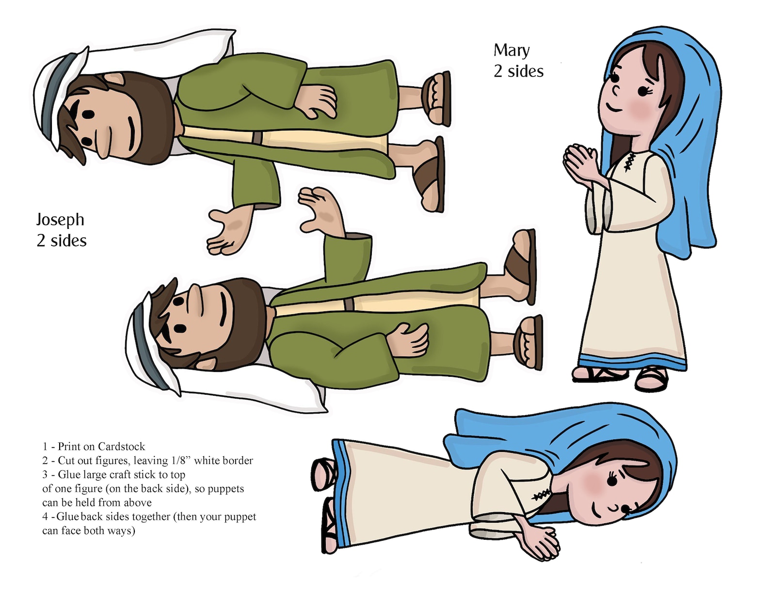 Nativity Instant Puppet Show, Bible Story, Christmas Story, Birth of ...