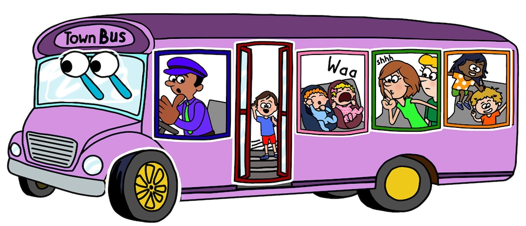 Wheels on the Bus Interactive Clipart Printable - Etsy