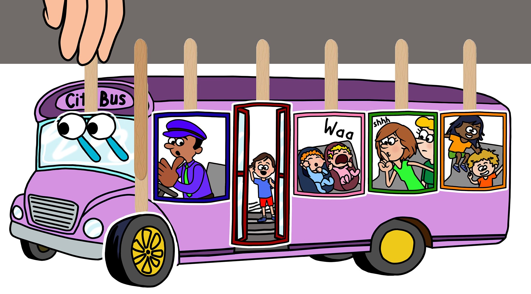 Wheels on the Bus Interactive Clipart Printable - Etsy