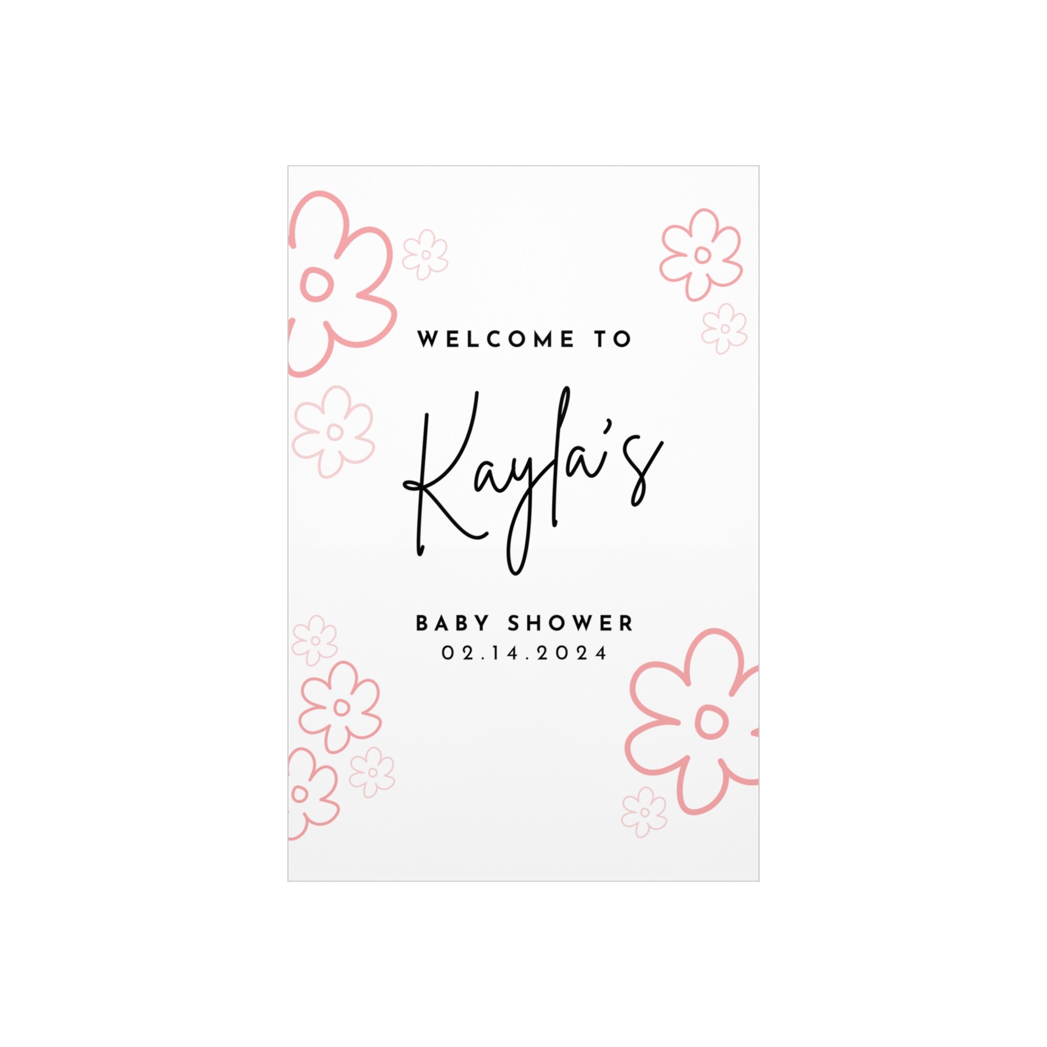 Foam Board Flower Power Baby Shower Sign, Custom Baby Shower Sign ...