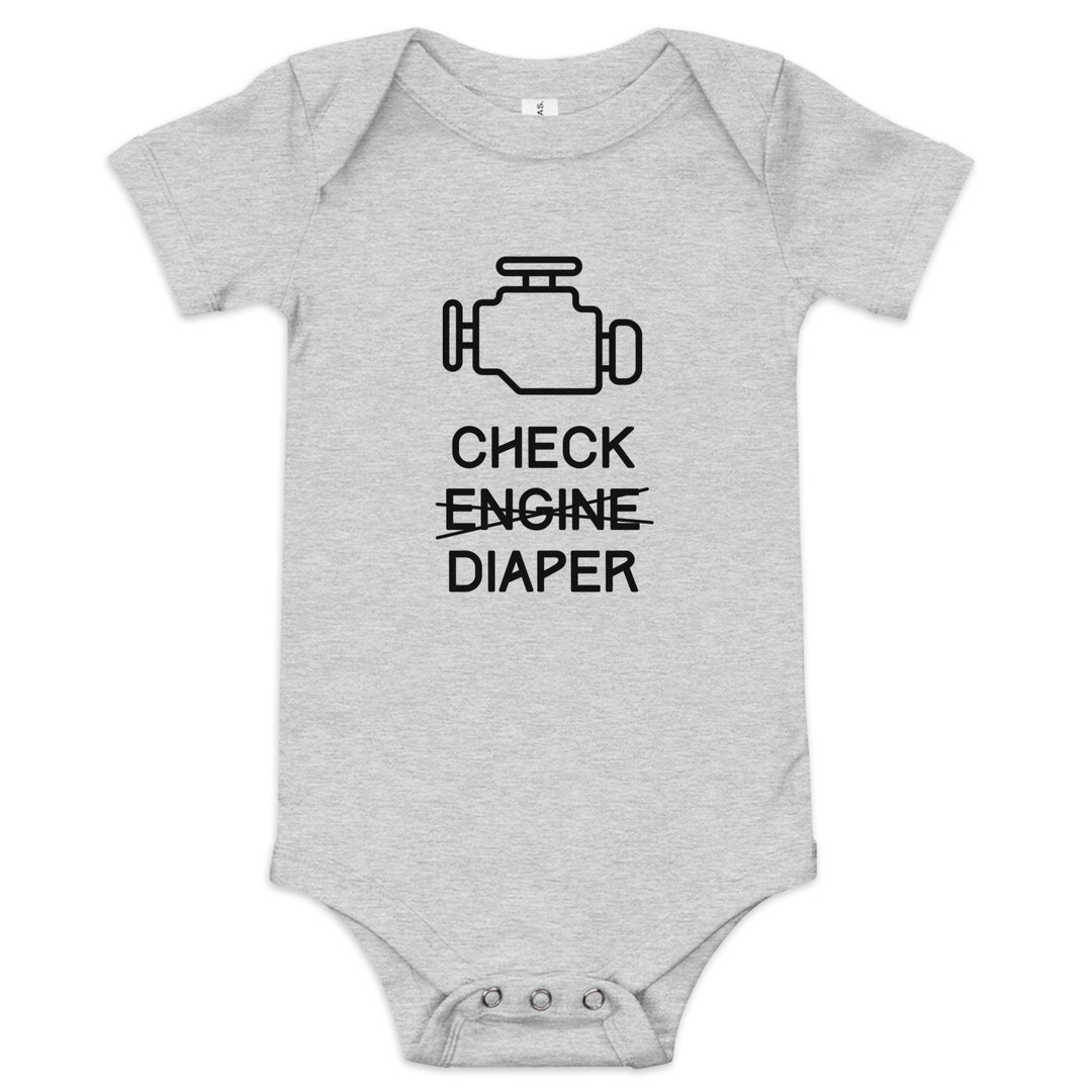 Check Diaper Engine Funny Baby Bodysuit Gift for Baby Shower - Etsy