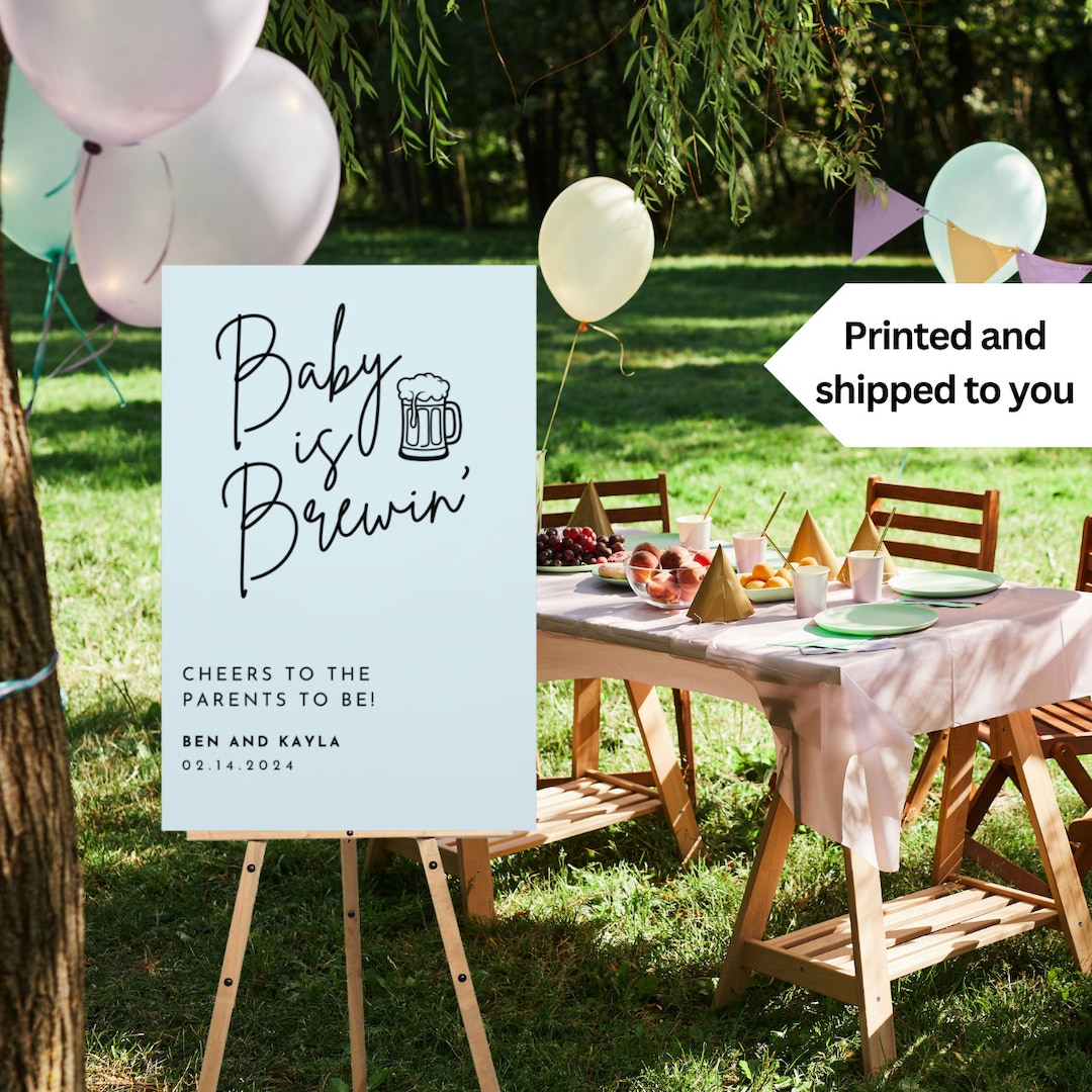 Baby is Brewing, Couple's Shower Personalized Baby Shower Banner ...