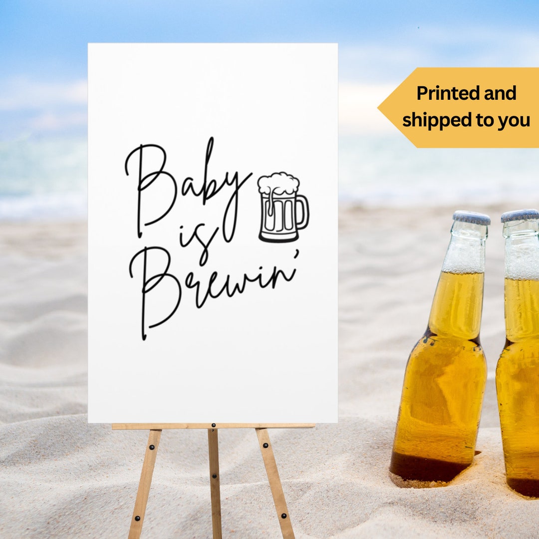 Couple's Baby Shower Banner, Baby Shower Sign, Baby Kegger Baby Shower ...