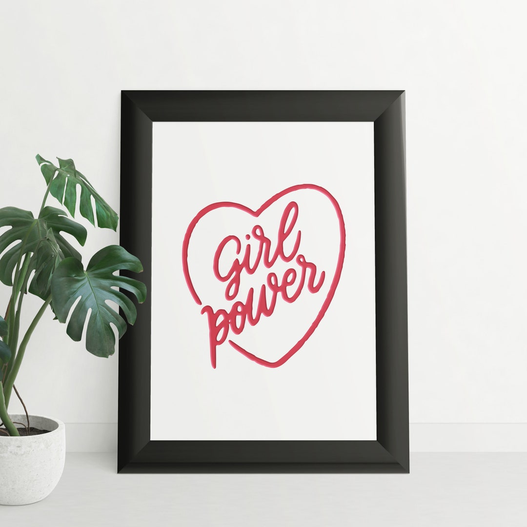Girl Power Print, Girl Power Poster, Girl Power Wall Art, Grl Pwr ...