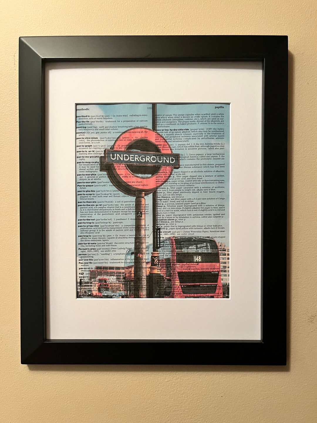 London Double Decker Bus and Underground Sign - Etsy