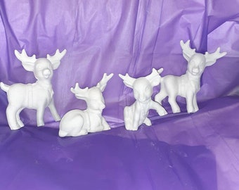 Ceramic Reindeer Set | Etsy