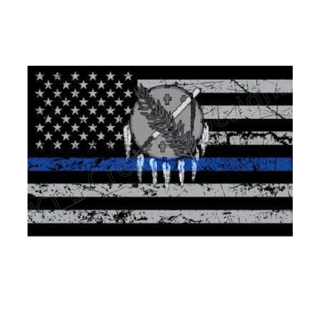 Thin Blue Line Flag - Oklahoma JPEG Digital Download Image - Etsy