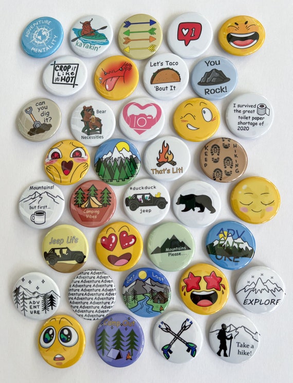 Mix and Match Button Pins Adventure Explore Hiking Mountains - Etsy