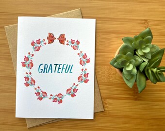 Crow Thank You Card Birds Greeting Stationery - Etsy