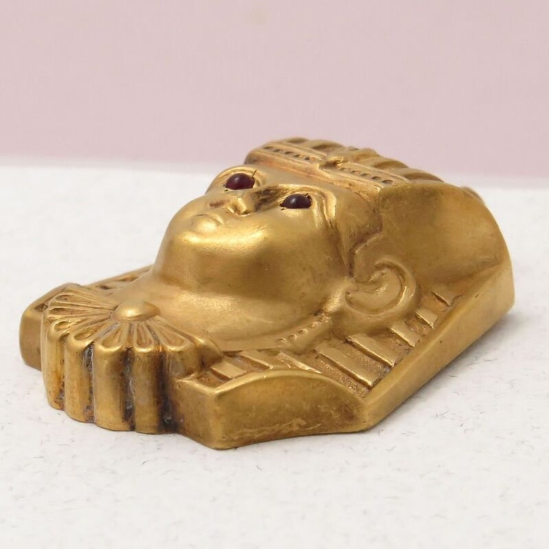 Antique Victorian Egyptian Revival Paste Pharaoh Yellow Gold - Etsy