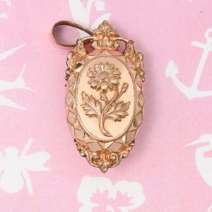 Antique Victorian Flower Rose Gold Filled Charm Pendant Locket - Etsy