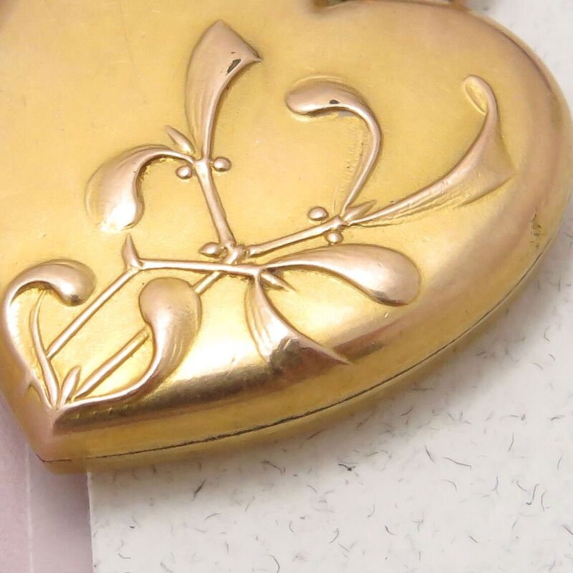Antique Victorian French Gold Plated Mistletoe Heart Charm - Etsy