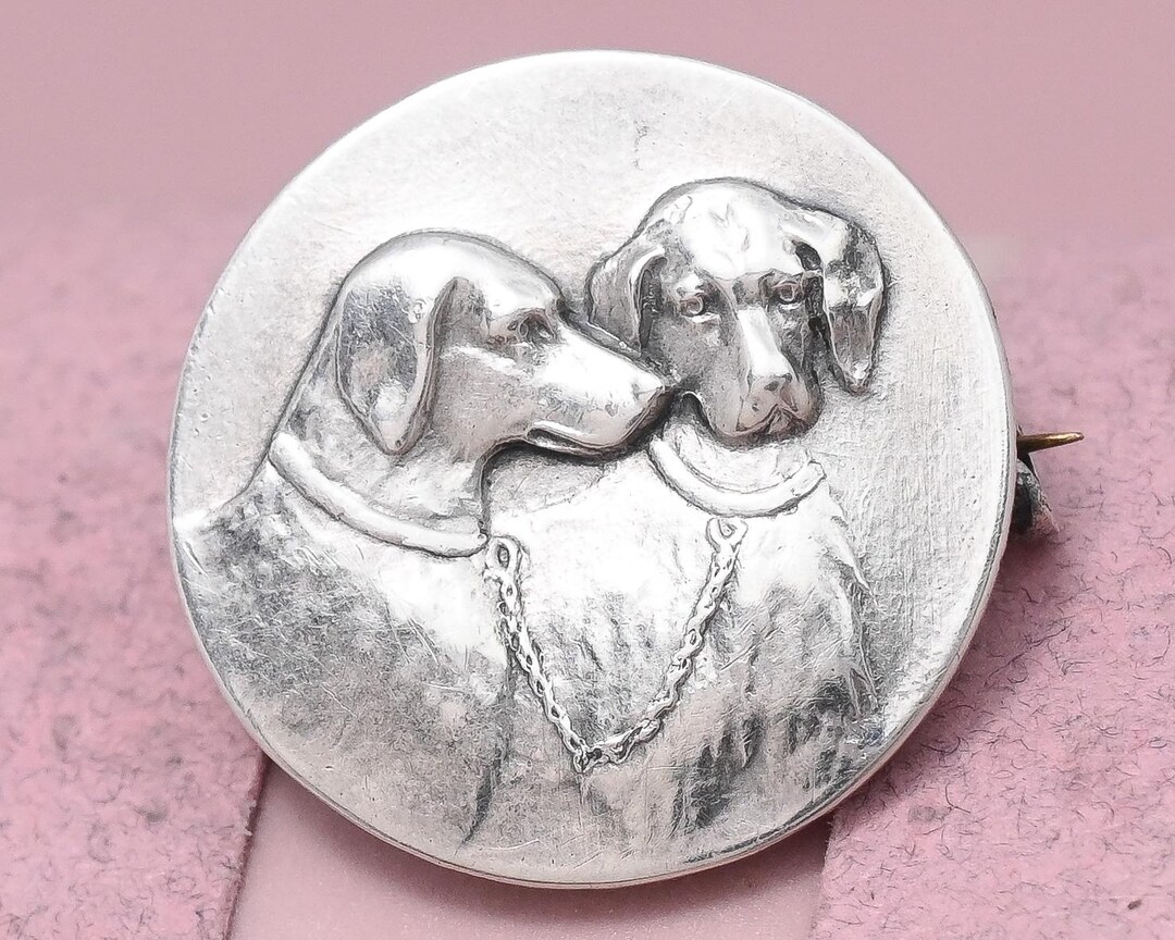 Antique Victorian Hunting Pointer Dogs Silver Miniature Brooch Pin - Etsy