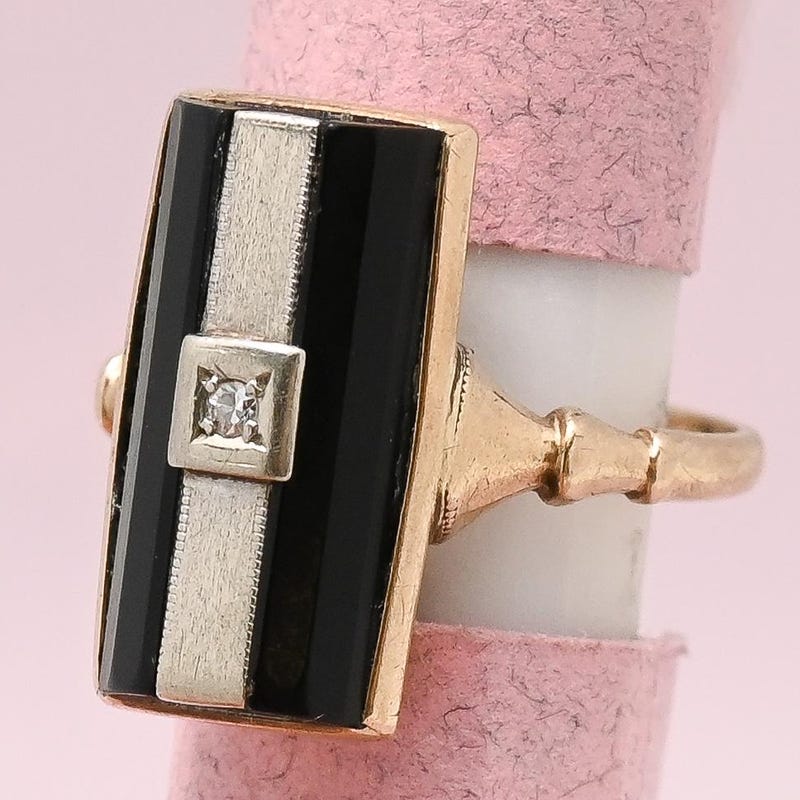 Art Deco Onyx Ring - Etsy