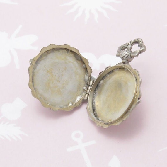 Antique Victorian French Double Sided 800 Silver Lock… - Gem