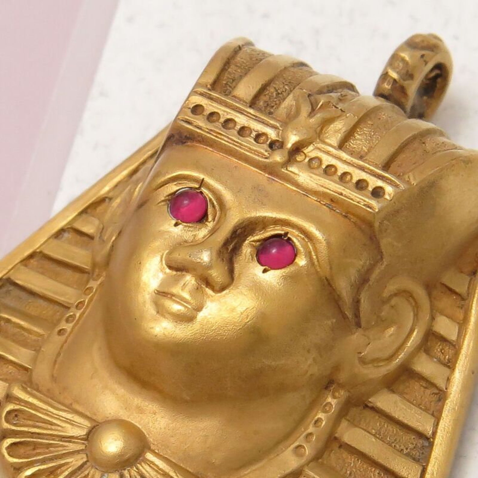 Antique Victorian Egyptian Revival Paste Pharaoh Yellow Gold - Etsy