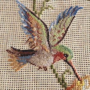 Vintage 100% Hand Embroidered Finished Wool Needlepoint Tapestry ...