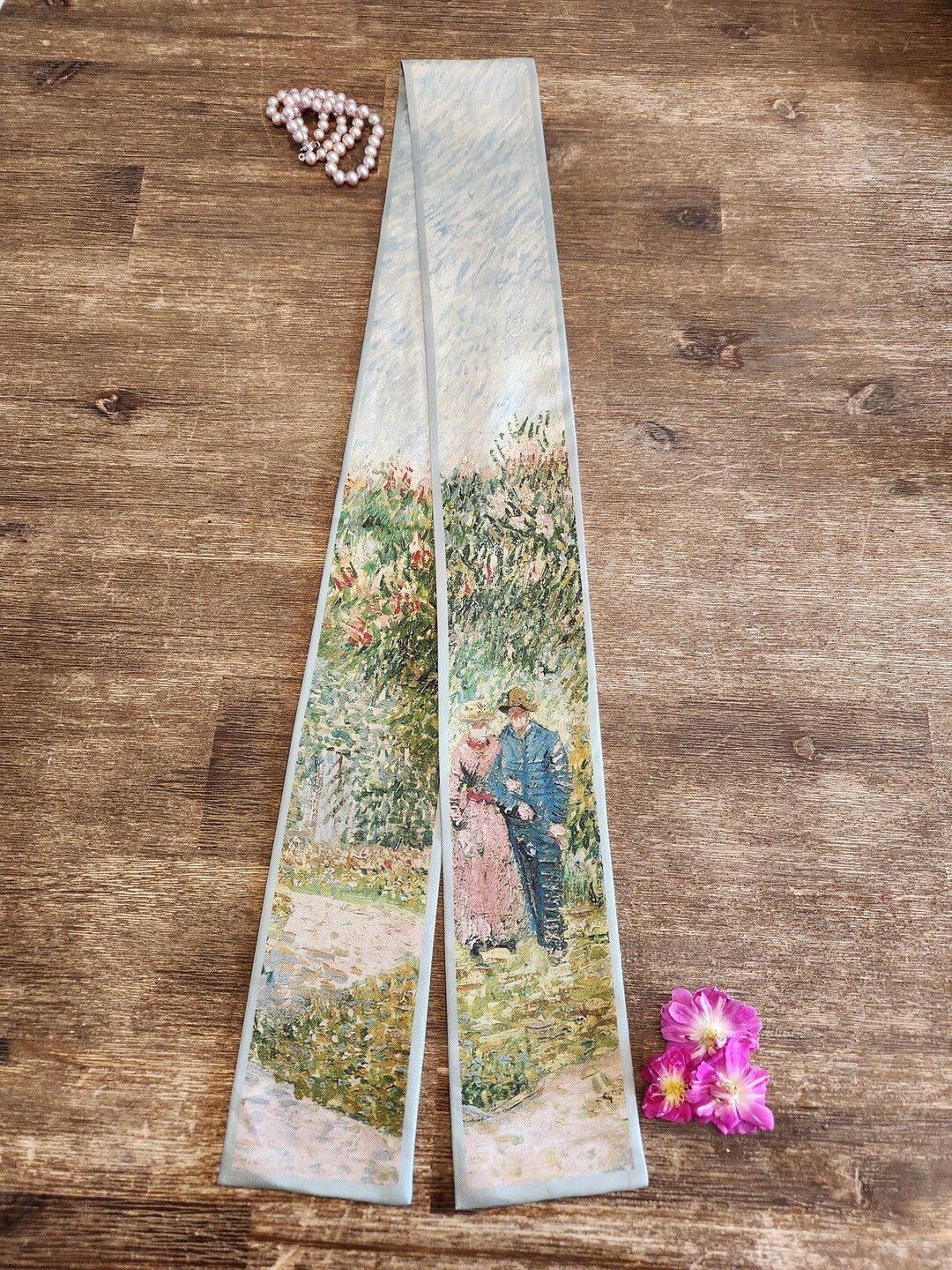 100% Mulberry Silk Scarf, Double Layer Narrow Silk Scarf, 18 MM Silk ...