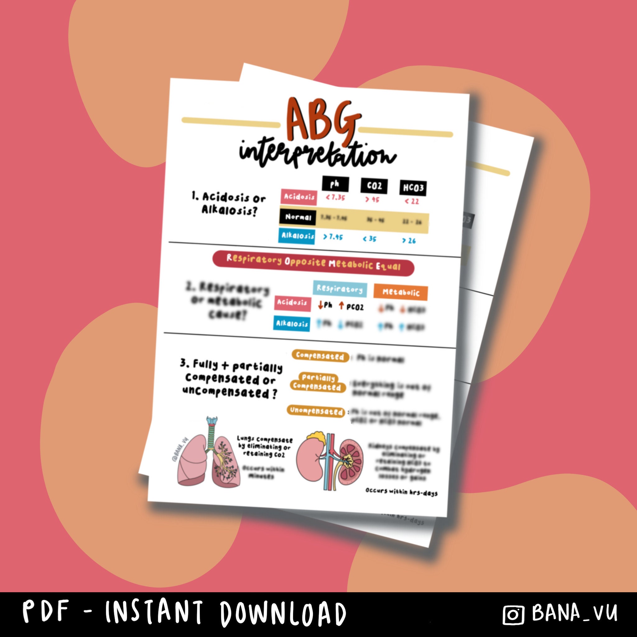Easy ABG Interpretation Poster - Etsy