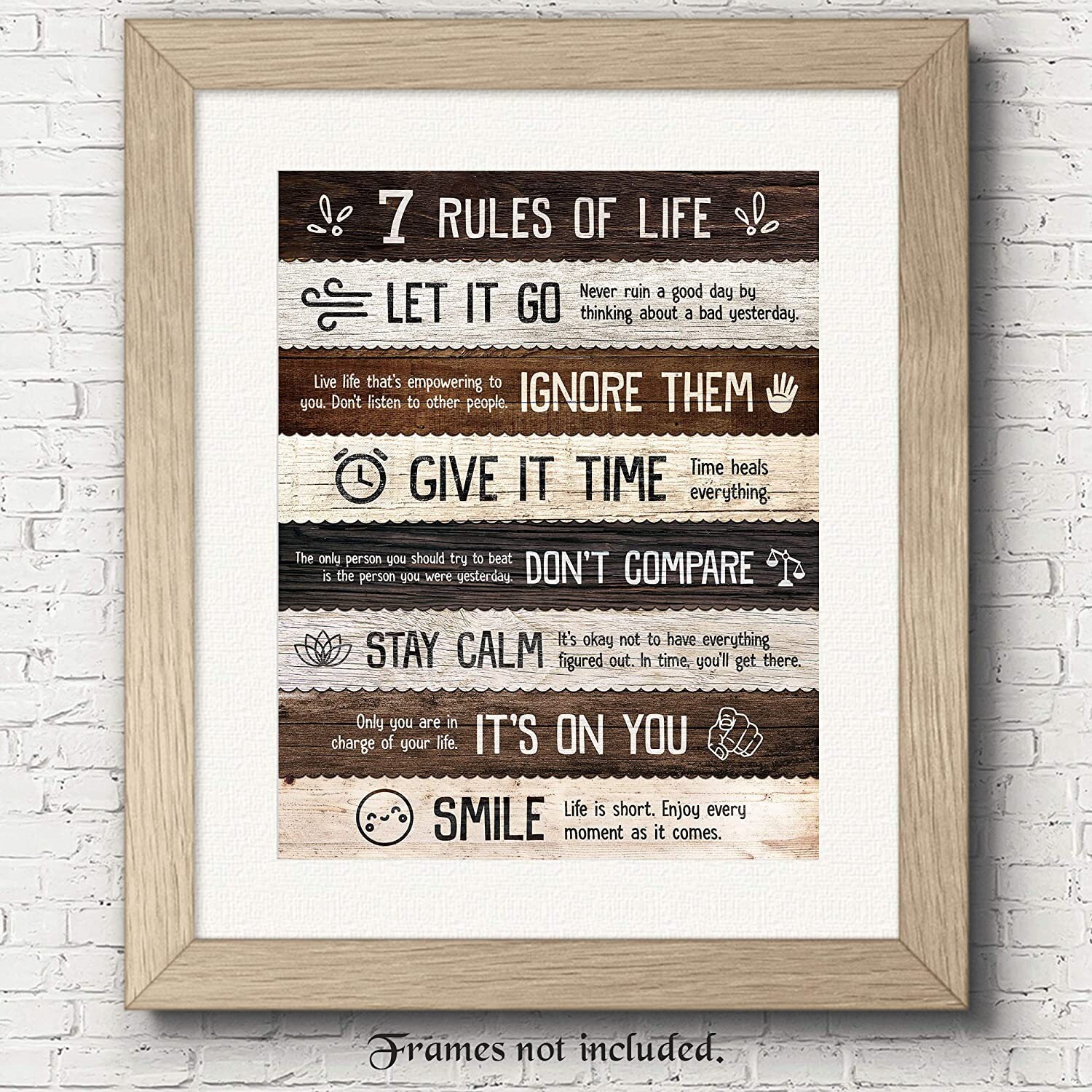Inspiration 7 Rules of Life Quotes Prints 1 Unframed Photo - Etsy
