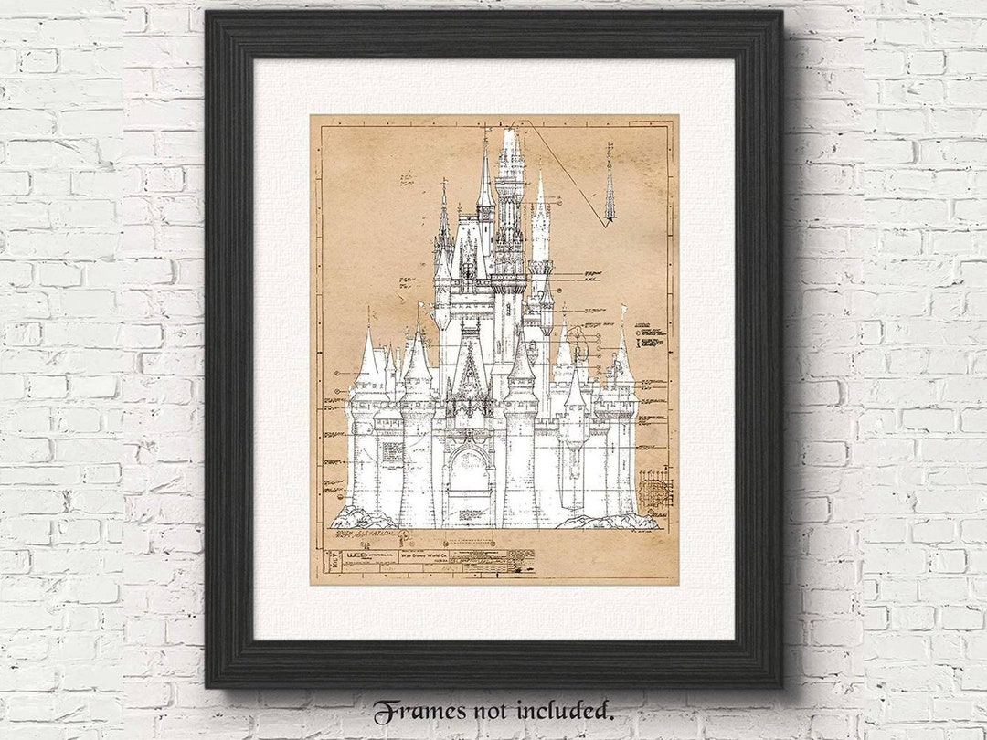 Vintage Cinderella Castle Patent Prints, 1 Unframed Photos, Wall Art ...