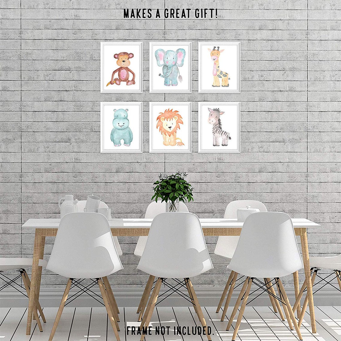 Cute Safari Animals Prints Lion Elephant Giraffe Monkey | Etsy