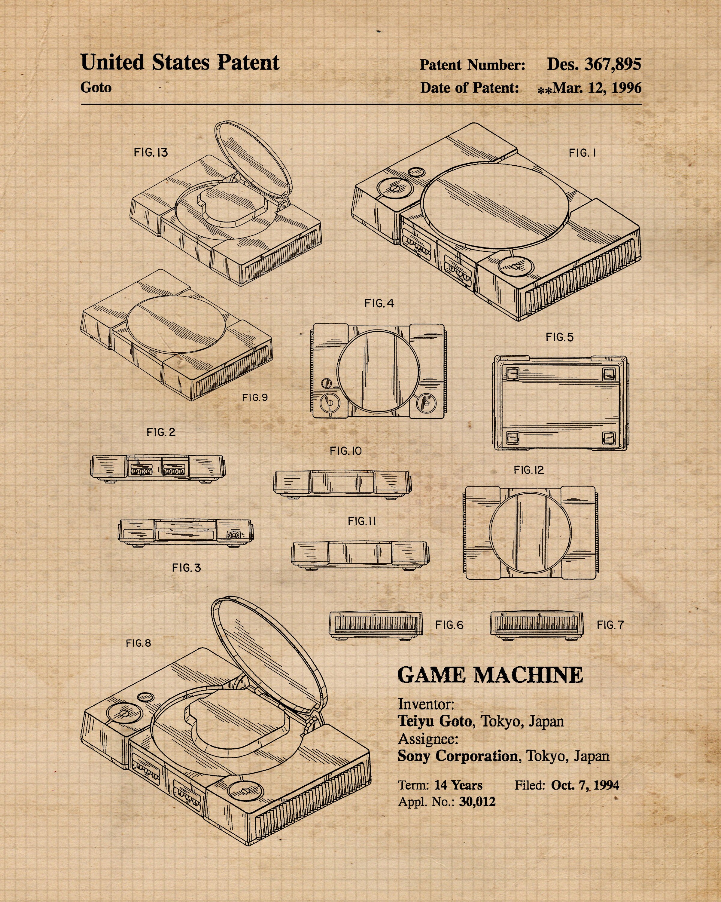 Classic Video Games Patent Prints 2 Unframed Photos Wall Art | Etsy