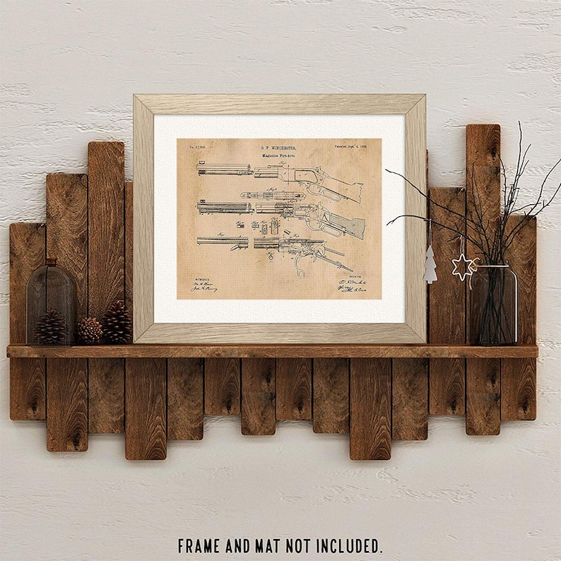 Vintage Winchester Rifle Patent Print 1 Unframed Photos Wall | Etsy