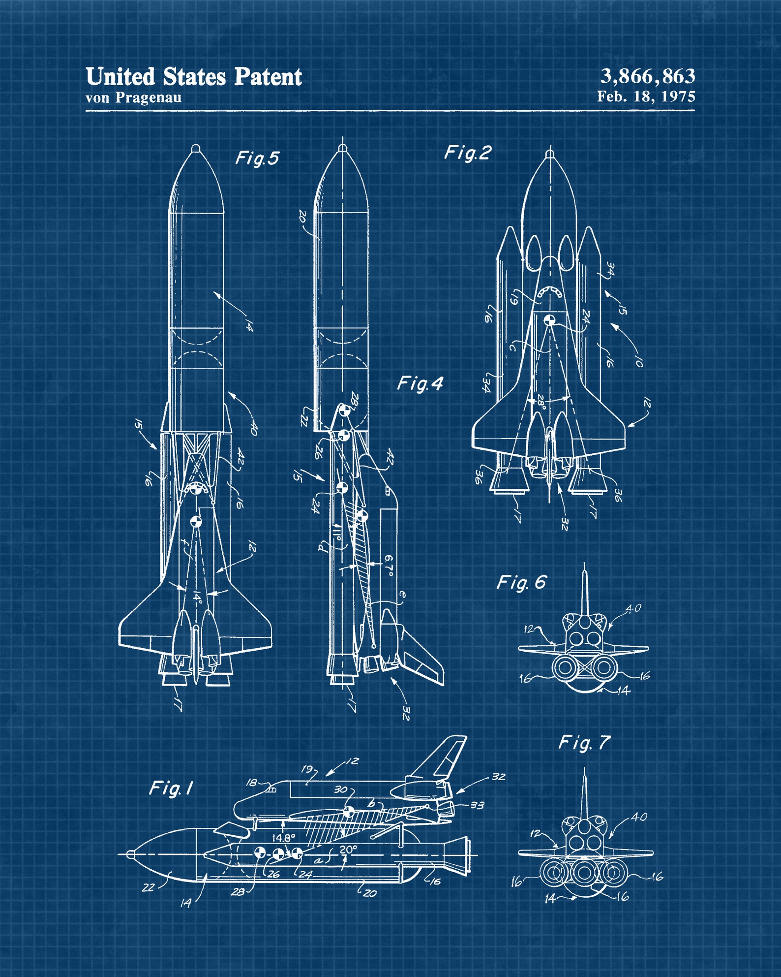 Vintage NASA Space Exploration Patent Prints, 6 Unframed Photos, Wall ...