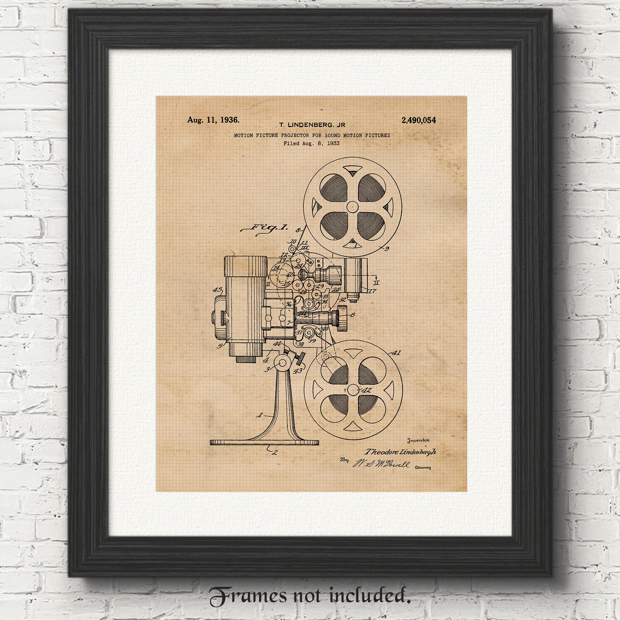 Vintage Cinema Movie Camera Projector Patent Prints, 1 Unframed Photos ...