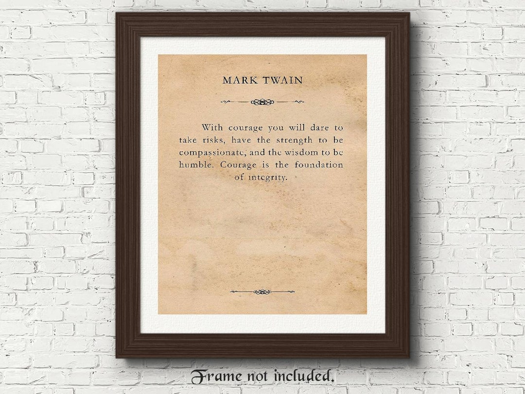 Mark Twain Courage Quote Prints, 1 Unframed Typography Book Page Photos ...