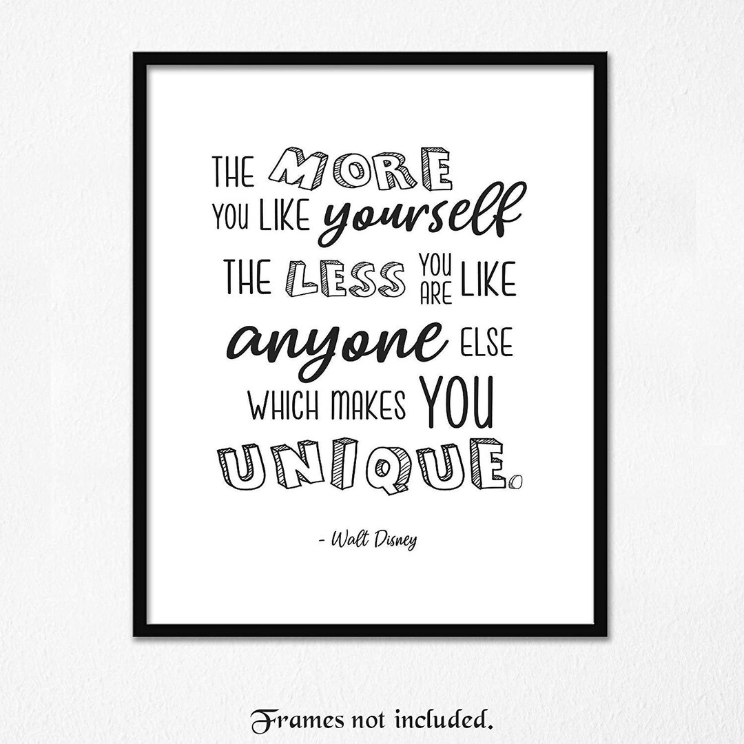 Like Yourself Walt Disney Inspirational Quote Prints, 1 Unframed Photos ...