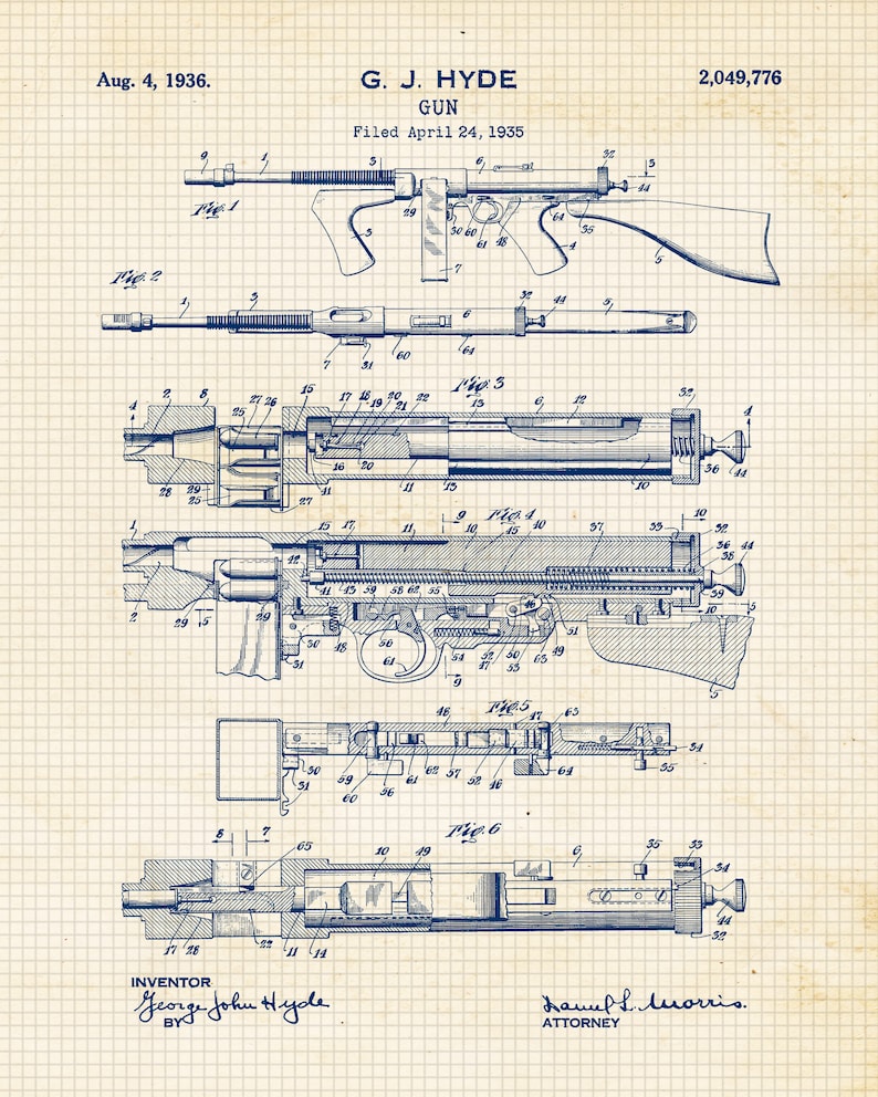 Vintage Pistols & Rifles Patent Prints 6 Unframed Photos - Etsy