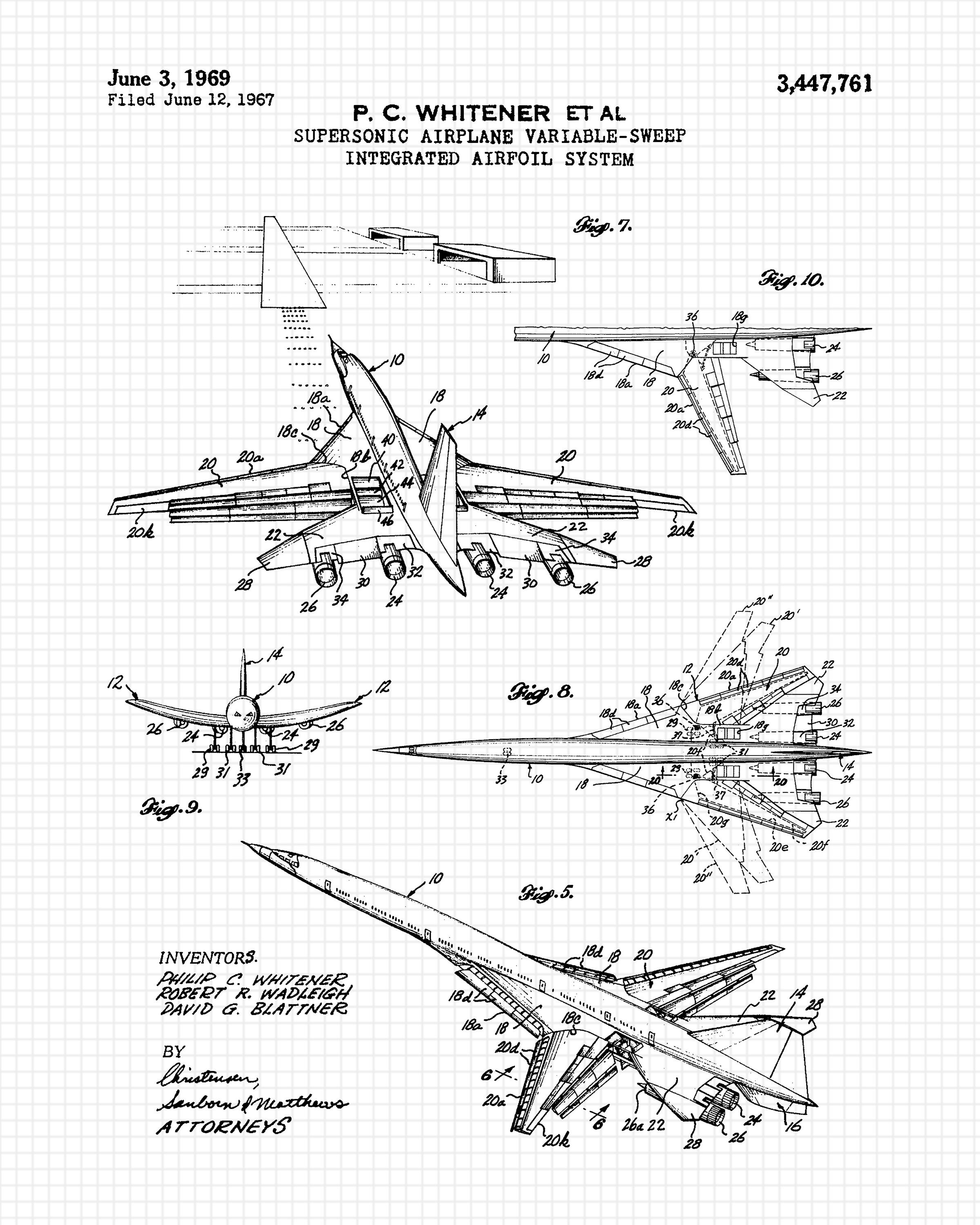 Sweep Wings Airplanes Patent Poster Prints 6 Unframed Photos - Etsy UK