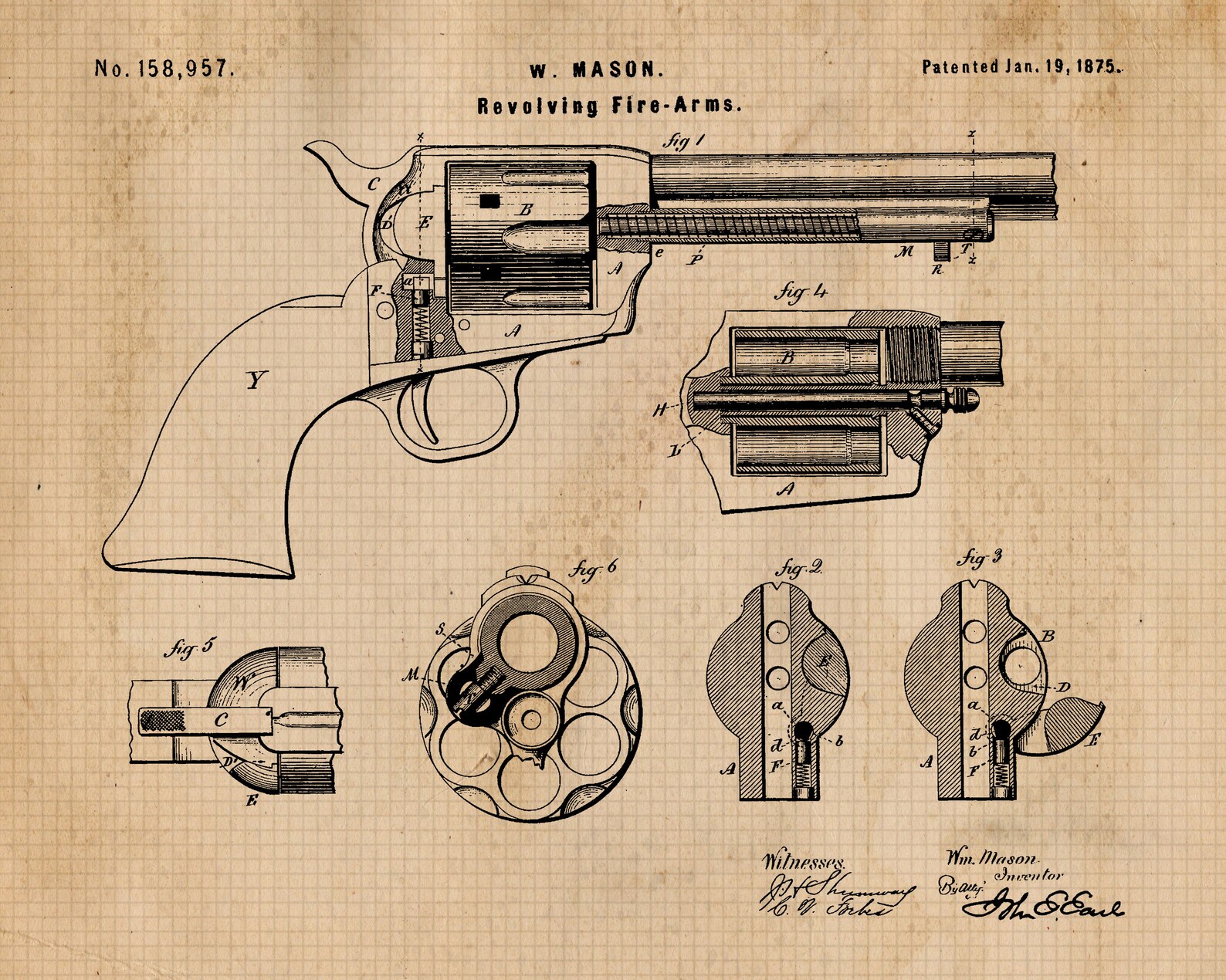 Vintage Colt & Peacemaker Gun Patent Prints 4 Unframed | Etsy