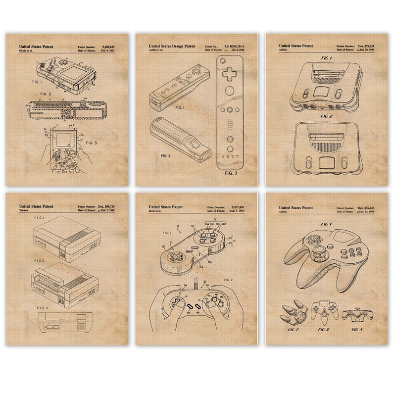 Vintage Video Games Patent Prints 6 Unframed Photos Wall Art - Etsy