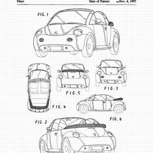 Bug Beetle Auto Patent Prints, 1 Unframed Photo, Wall Art Decor Gifts ...