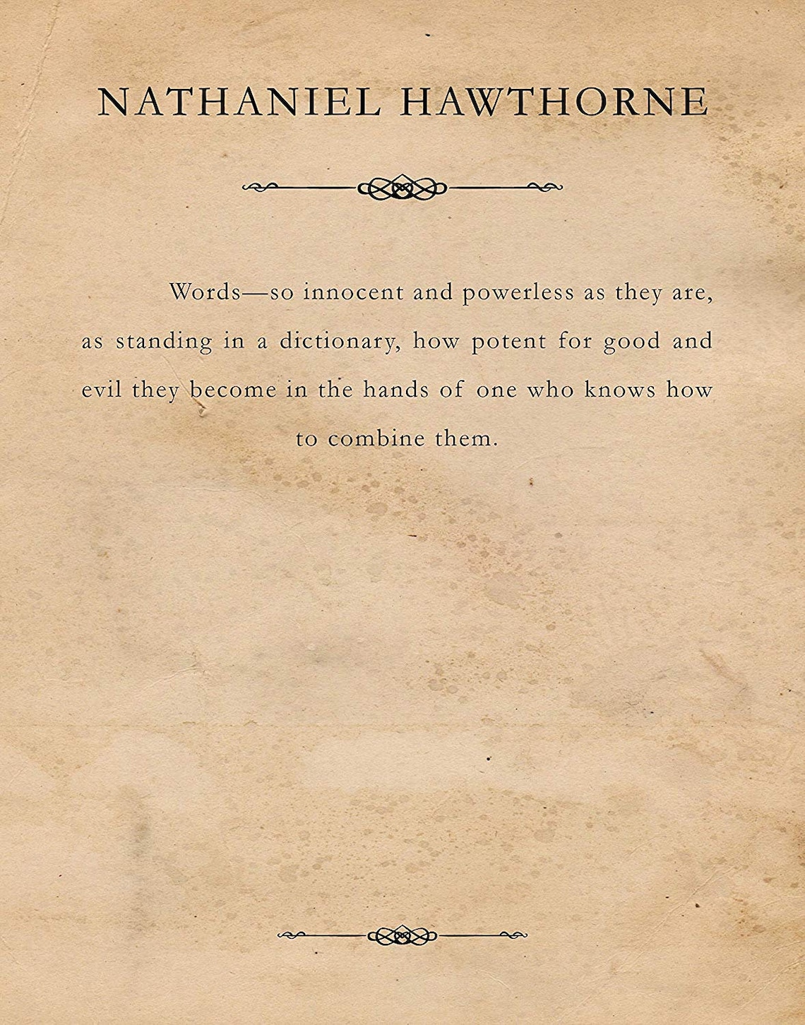 Nathaniel Hawthorne Words Quote Poster Prints 1 Unframed - Etsy