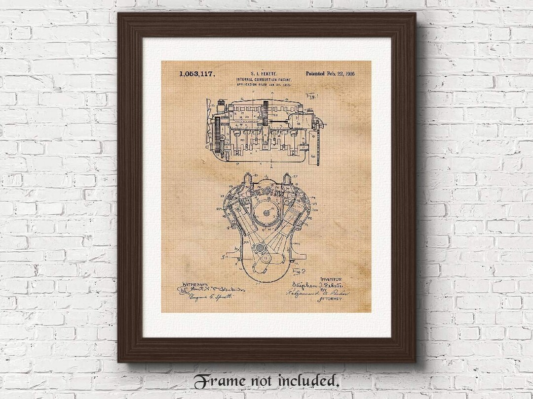 Vintage Hudson Car Engine Patent Prints, 1 Unframed Photos, Wall Art ...