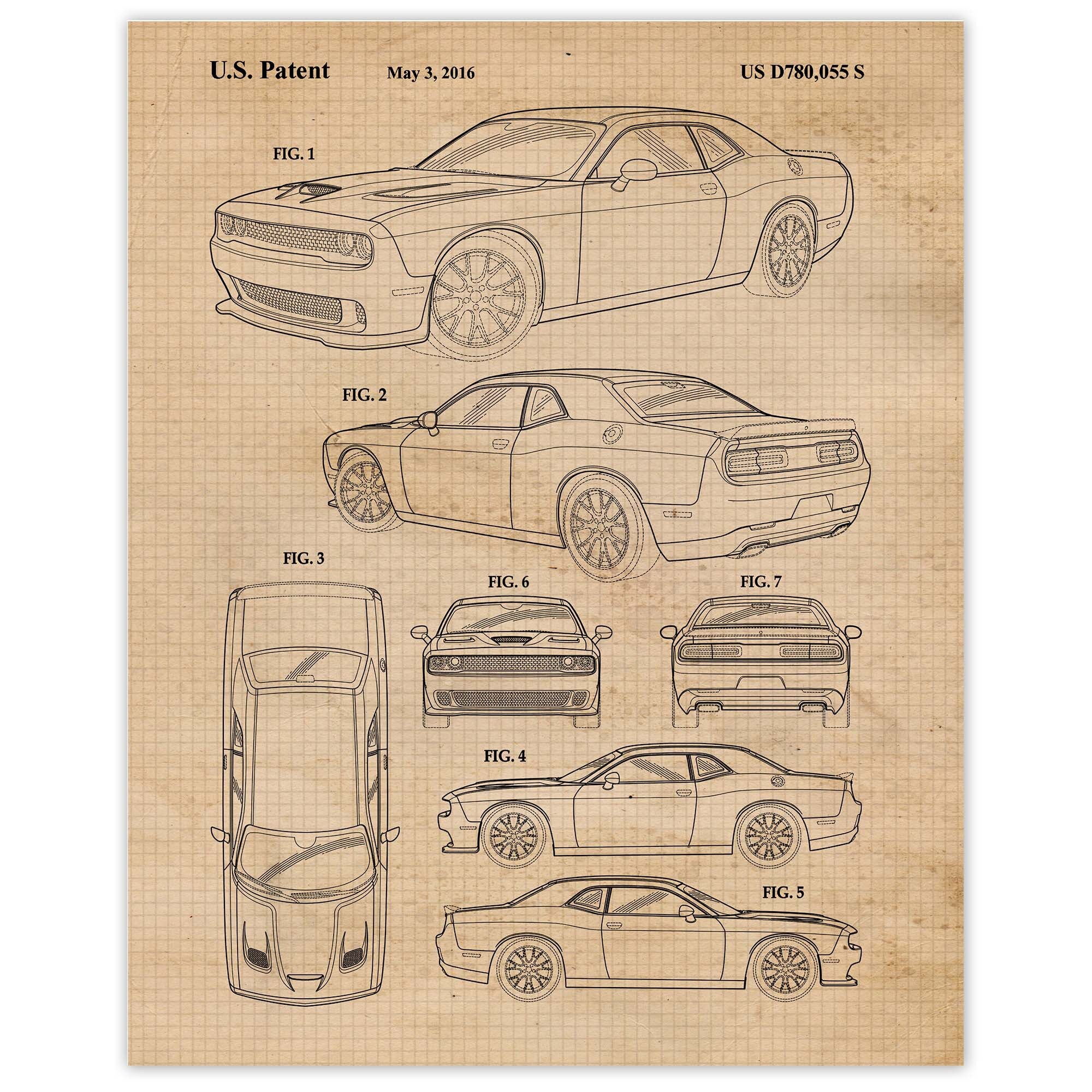 Art & Collectibles 2015-2017 Dodge Challenger Hellcat Inspired Poster ...