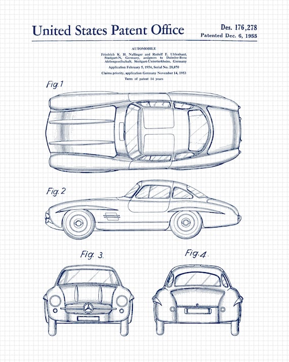 Mercedes-Benz 300SL Blueprint Download Free Blueprint For, 47% OFF