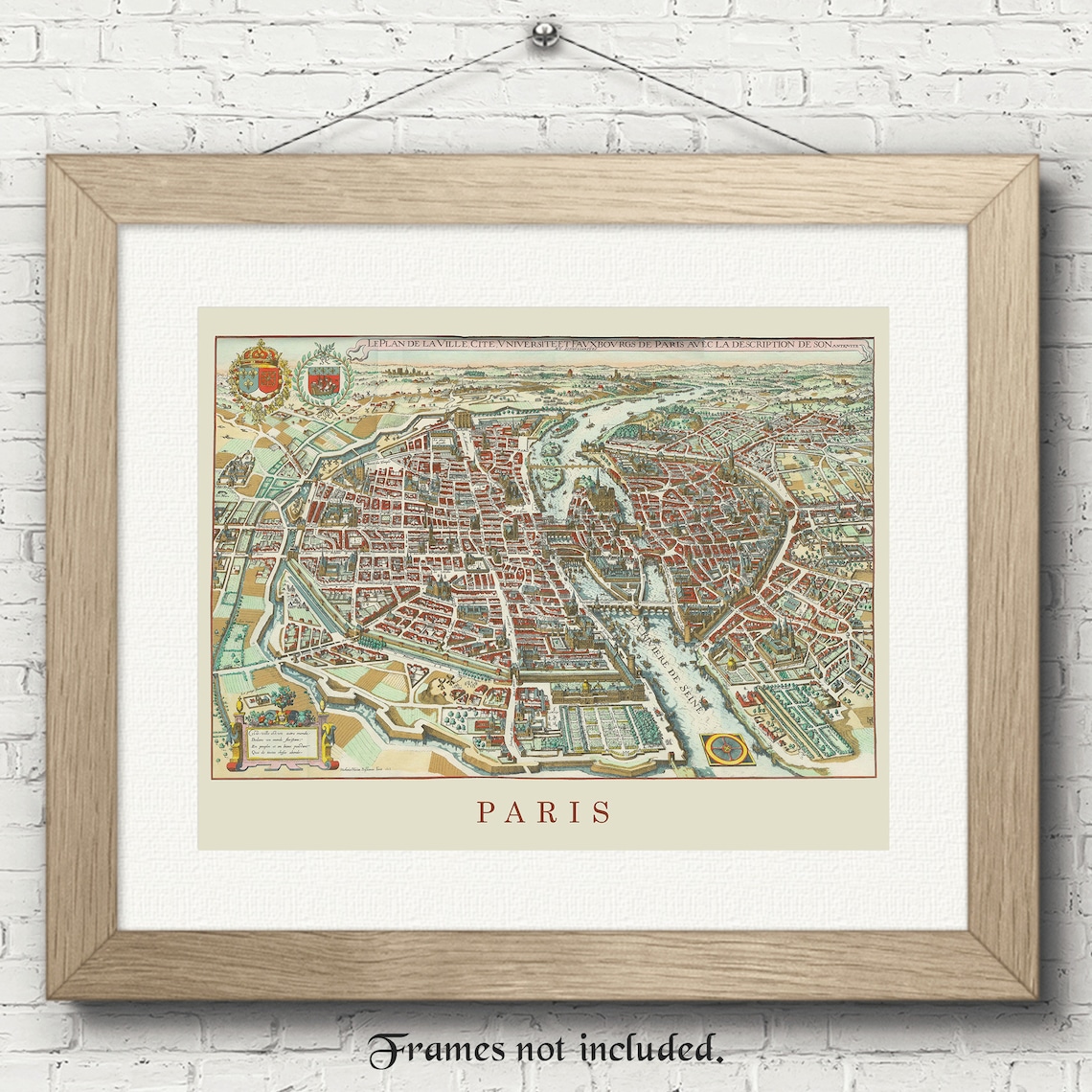 Vintage 1615 Paris France Replica Map Prints 1 11x14 | Etsy