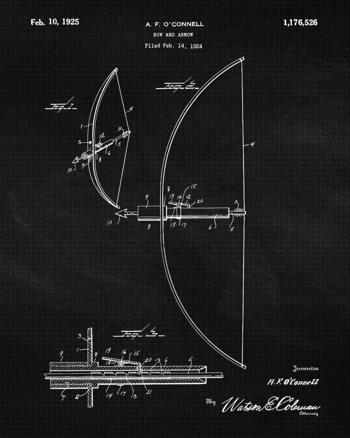 Vintage Bow Arrow Patent Prints 4 Unframed Photos Wall Art - Etsy