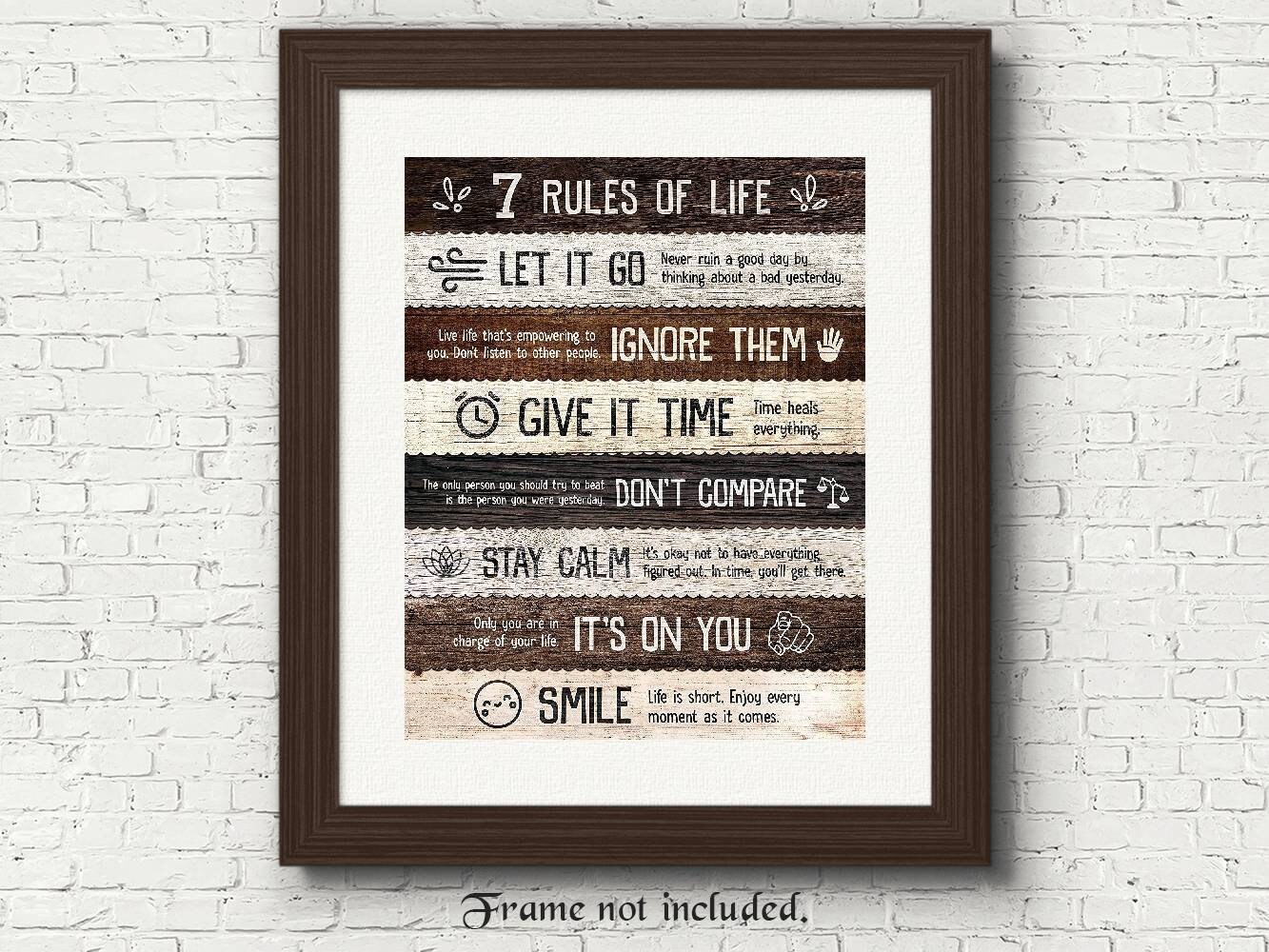Inspiration 7 Rules of Life Quotes Prints 1 Unframed Photo - Etsy