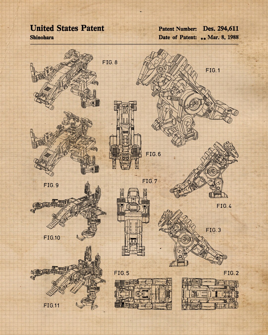 Vintage Transformers Robot Toys Patent Prints Choose Any 4 - Etsy