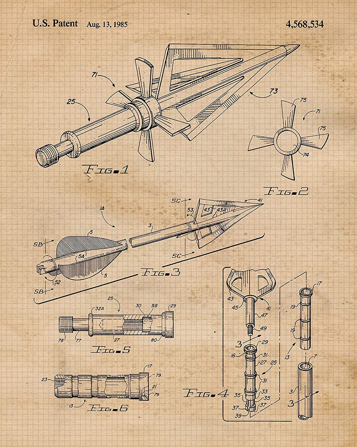 Vintage Bow Arrow Patent Prints 4 Unframed Photos Wall Art - Etsy