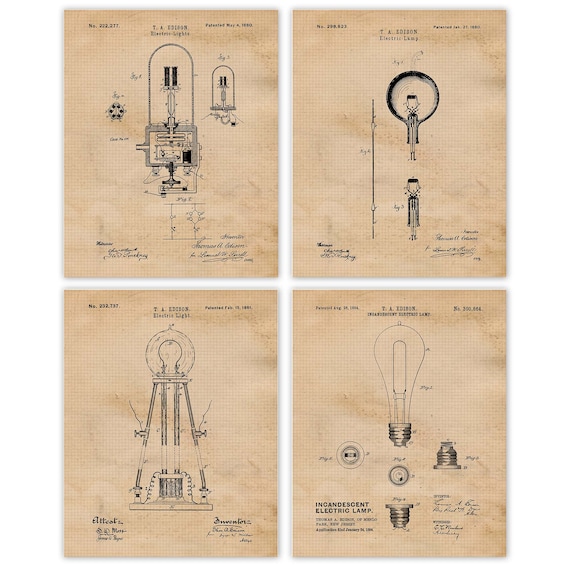 Thomas Edison Light Bulb Blueprints